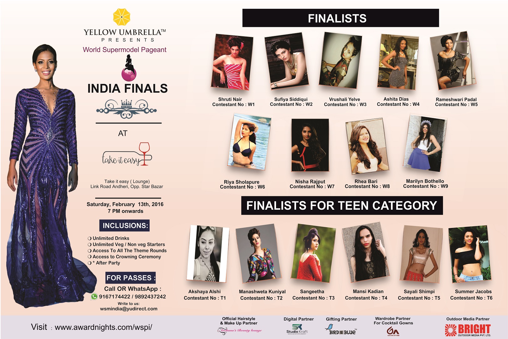 World Supermodel India 2016 Contestants – The Great Pageant Company